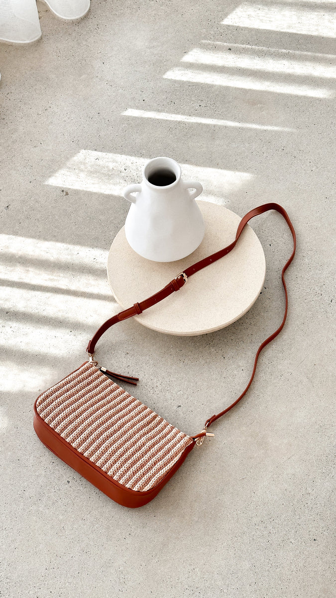 Fifi Woven Slim Shoulder Bag - Tan - Buy Women's bags - Billy J