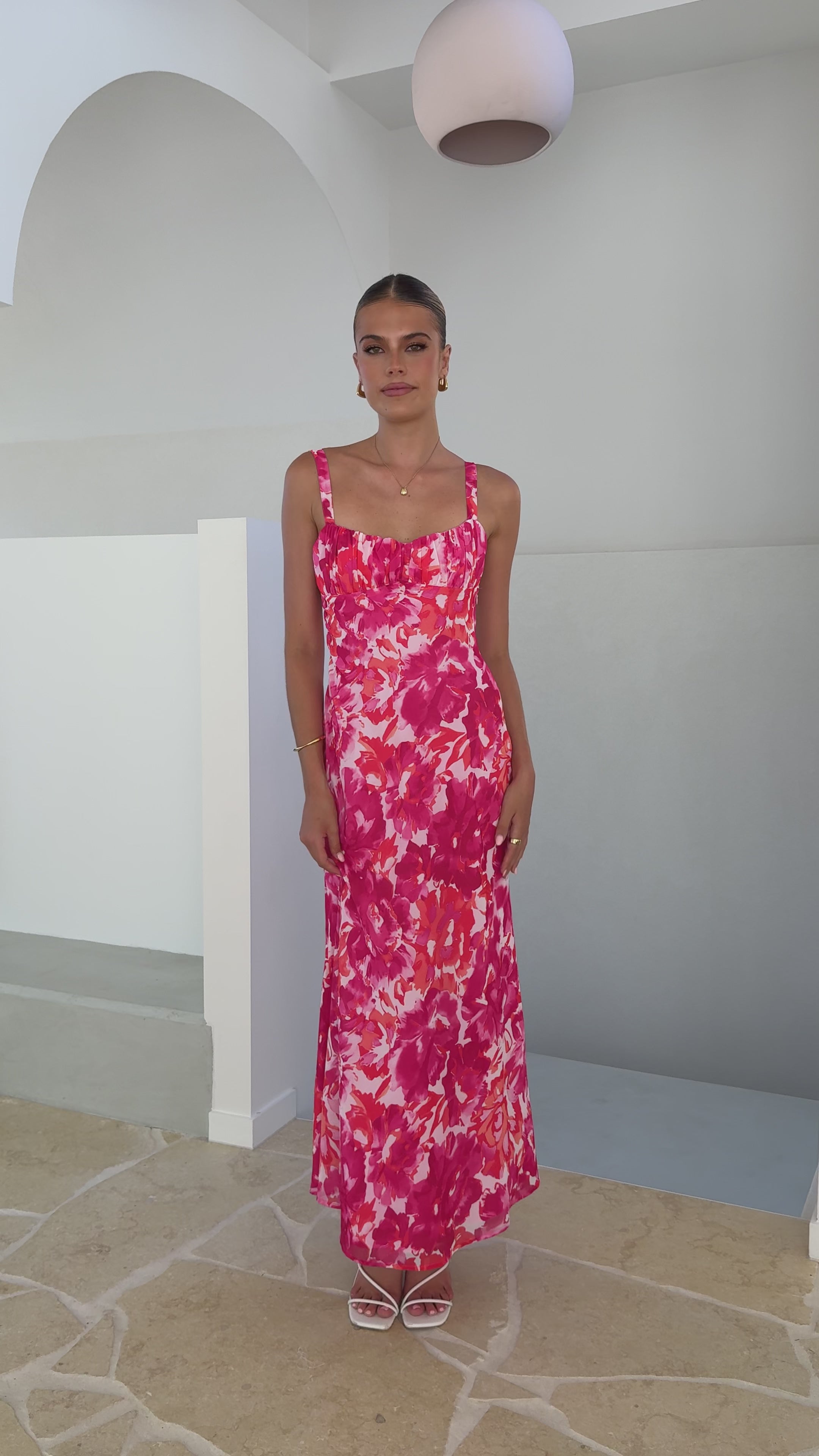 Margo Midi Dress - Pink/Red Floral - Buy Women's Dresses - Billy J